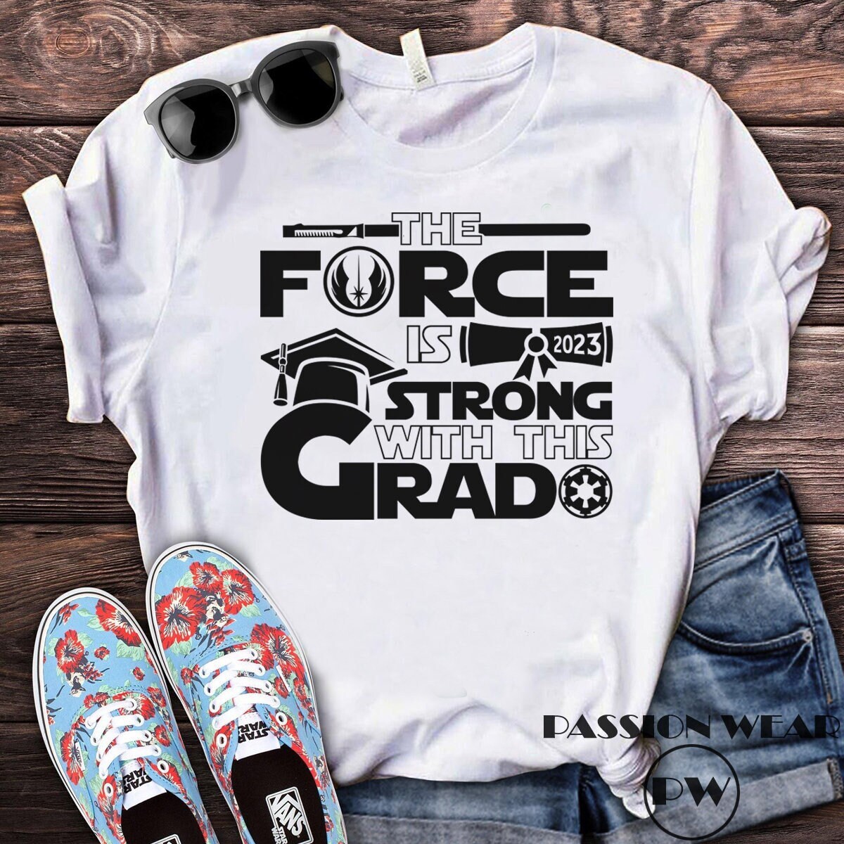 Star Wars Graduation Shirt the Force is Strong With This Grad - Etsy
