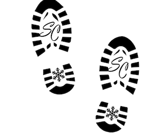 Santa Boot Print, Santa Footprint SVG, Santa Claus Boot Svg, Holiday ...