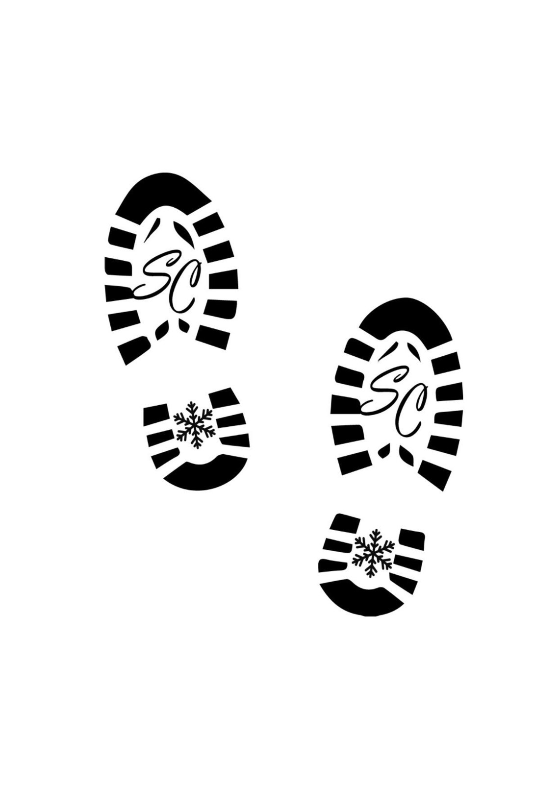 Santa Claus Boot Print Outline Svg - Etsy