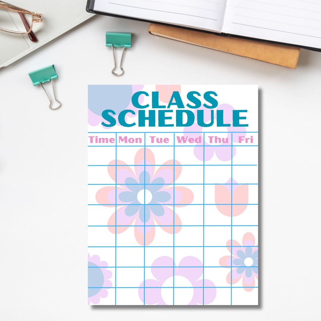 Floral Class Schedule, Class Schedule, Floral Planner, College Schedule ...