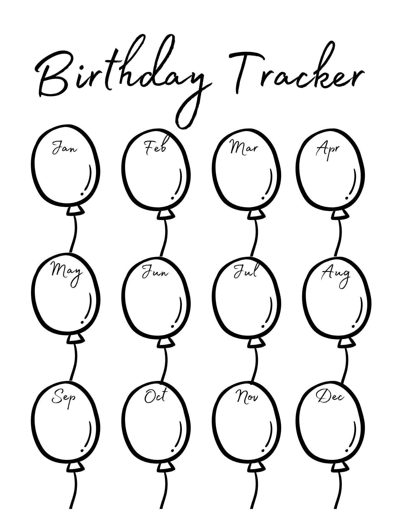 Birthday Tracker, Planner, Printable Birthday Tracker, Birthday Planner ...