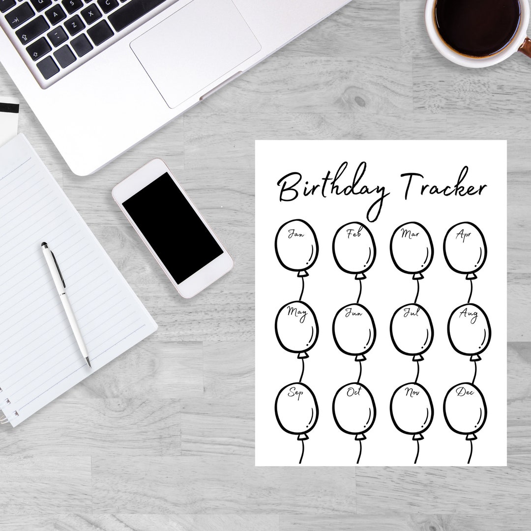 Birthday Tracker, Planner, Printable Birthday Tracker, Birthday Planner ...