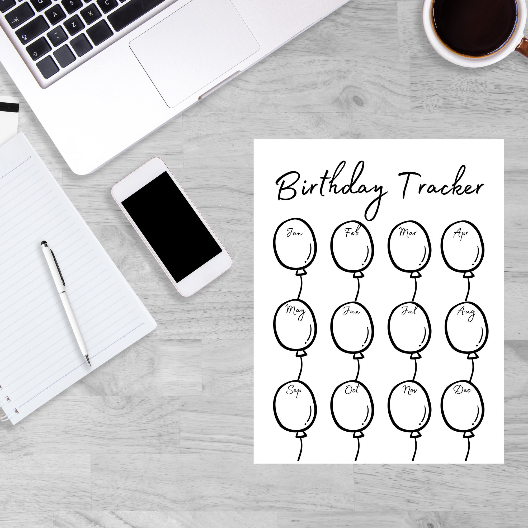 Birthday Tracker, Planner, Printable Birthday Tracker, Birthday Planner ...
