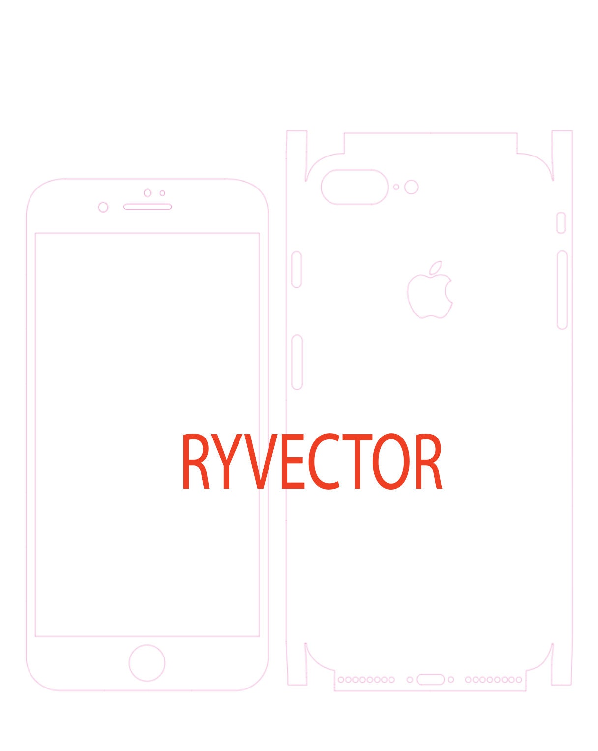 IPhone 7+ Plus Vector Cut File - Skin Template - Etsy