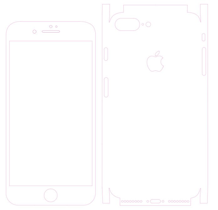 iPhone 7 Plus Vector Cut File Skin Template | Etsy