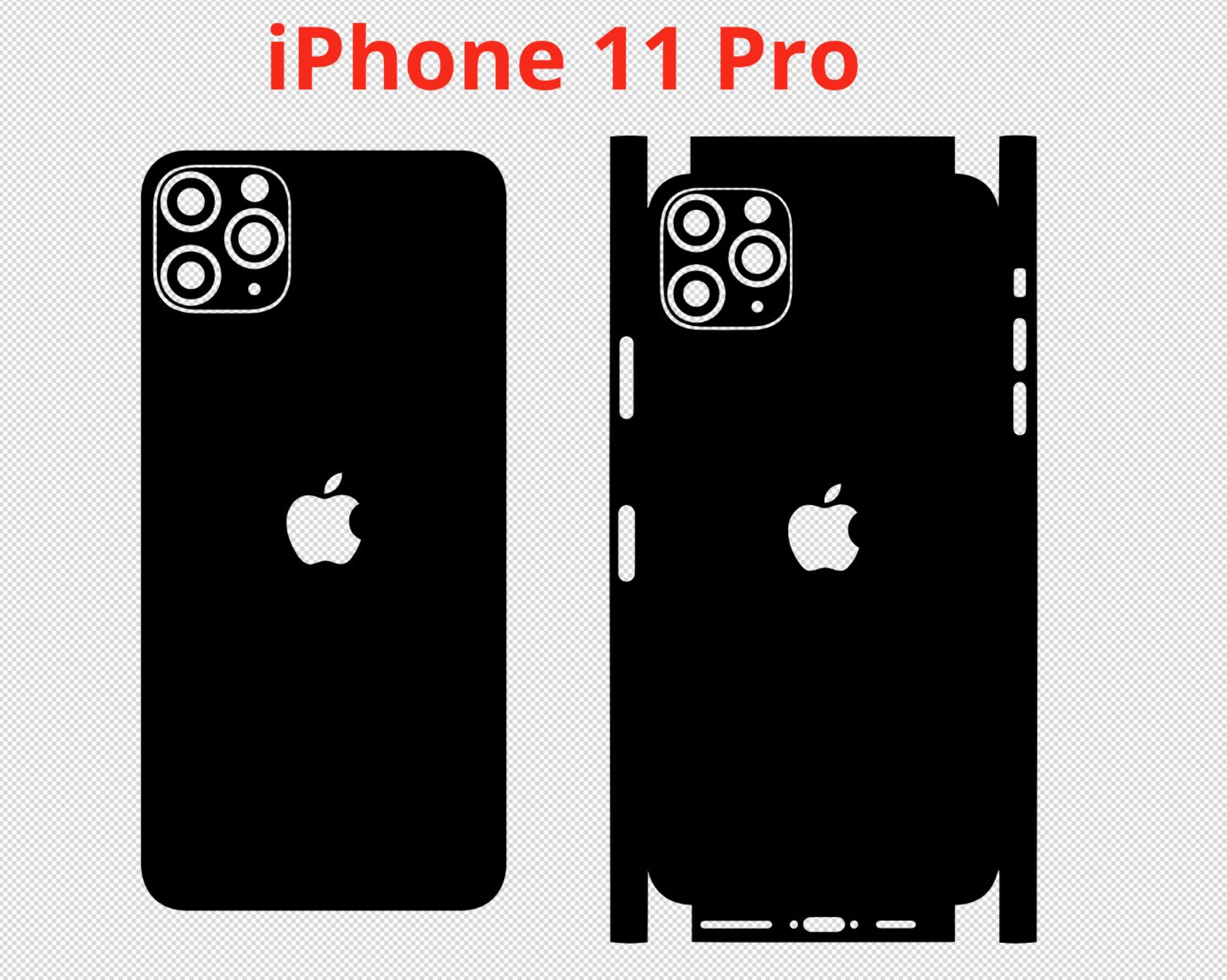 Apple iPhone 11 Pro - Vector Cut File - Skin Template - Etsy