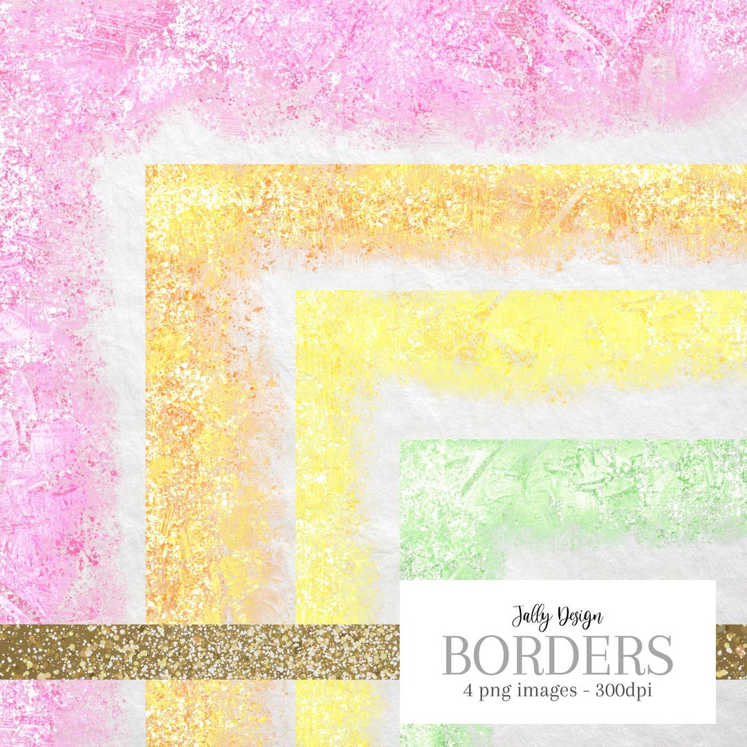 Pastel Glitter Edges Clip Art. Vol. 1 - Etsy