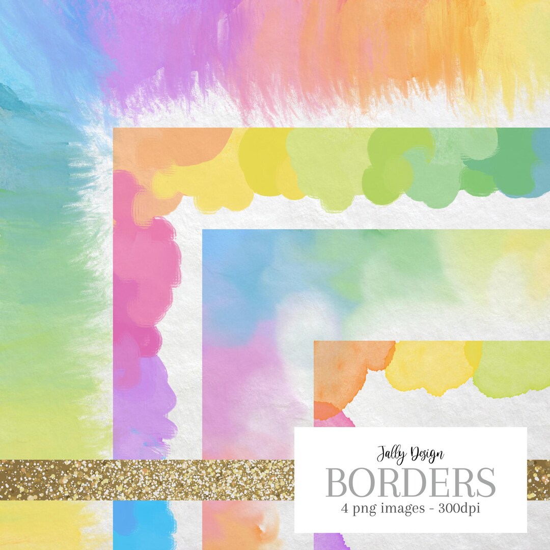 Soft Rainbow Letter Size Edges Clip Art. 8.5 X 11 - Etsy