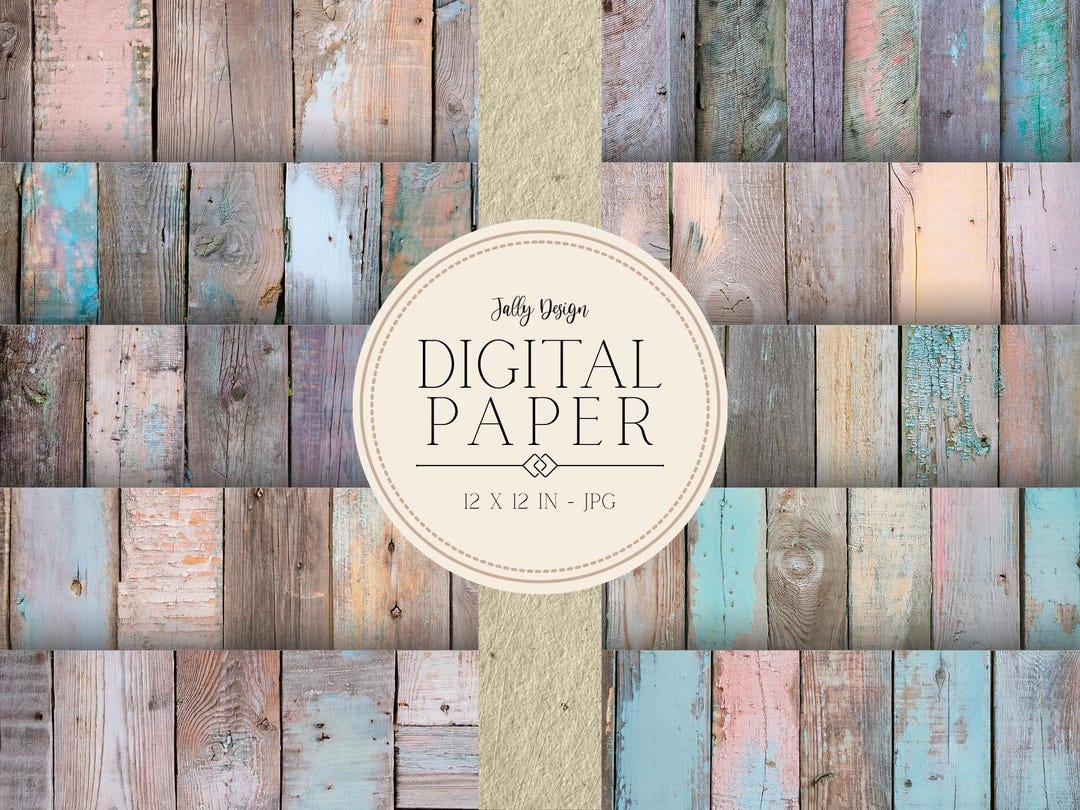 Dusty Pastel Distressed Vintage Wood Boards Digital Paper. - Etsy