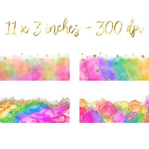 Vivid Rainbow Watercolor Borders PNG - Abstract Frames Clip Art With ...