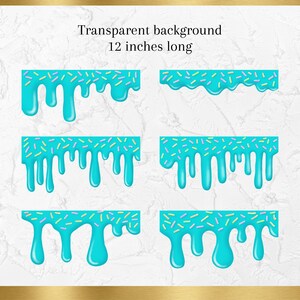 Blue Dripping Ice Cream Borders PNG - Decorative Overlays Clip Art Set ...