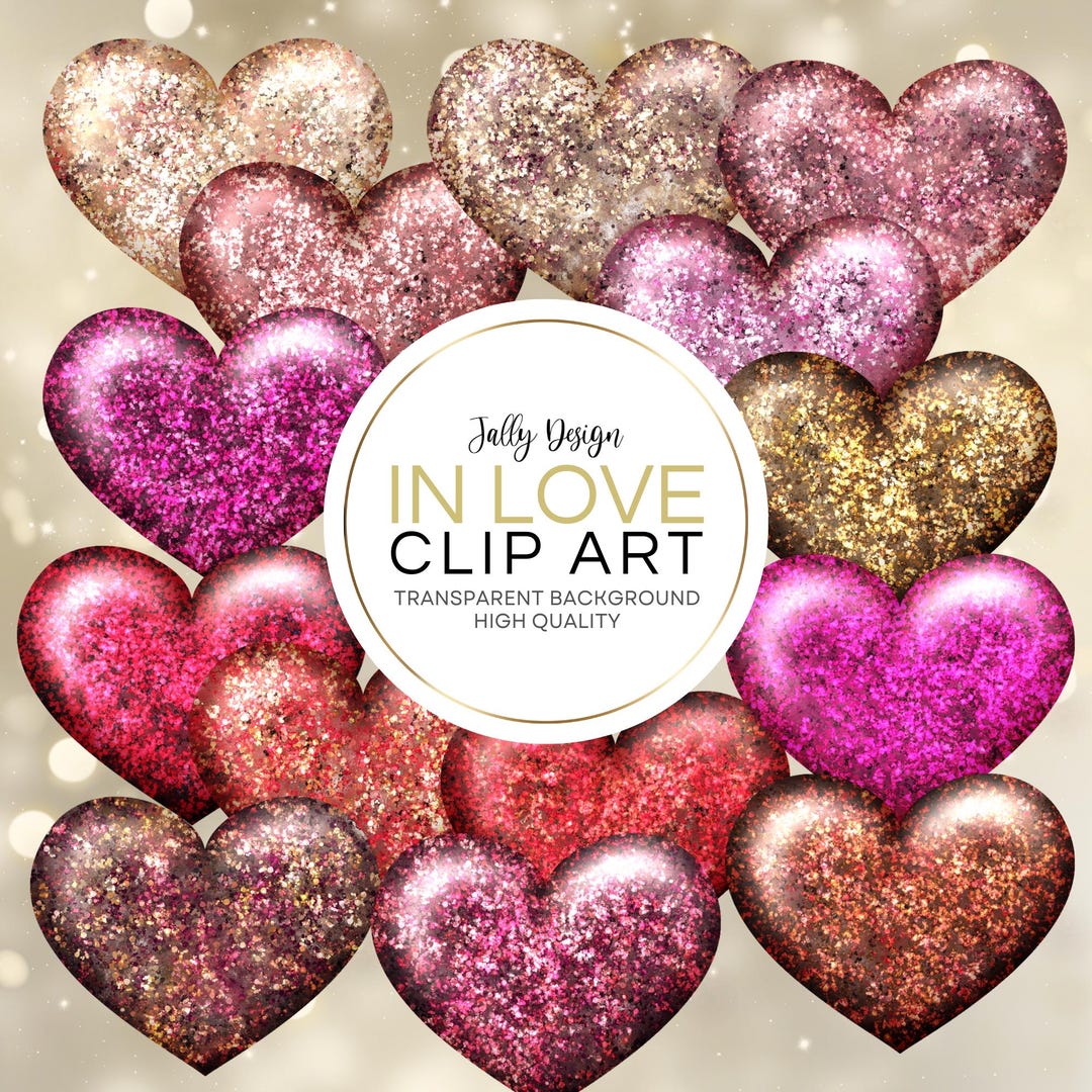 Sparkling Glitter Luxury Hearts Clip Art. - Etsy