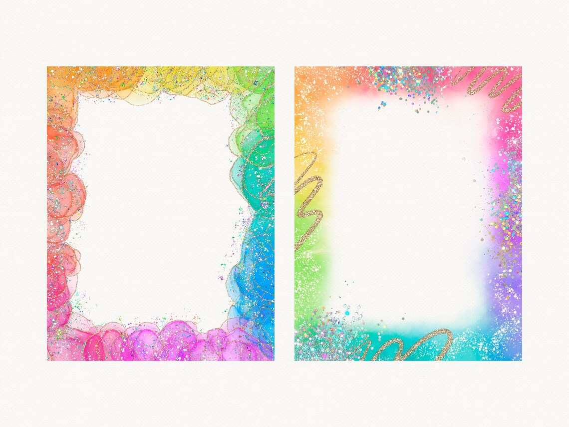 Glitter Rainbow Letter Size Borders - Etsy