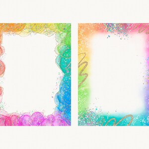 Glitter Rainbow Letter Size Borders - Etsy