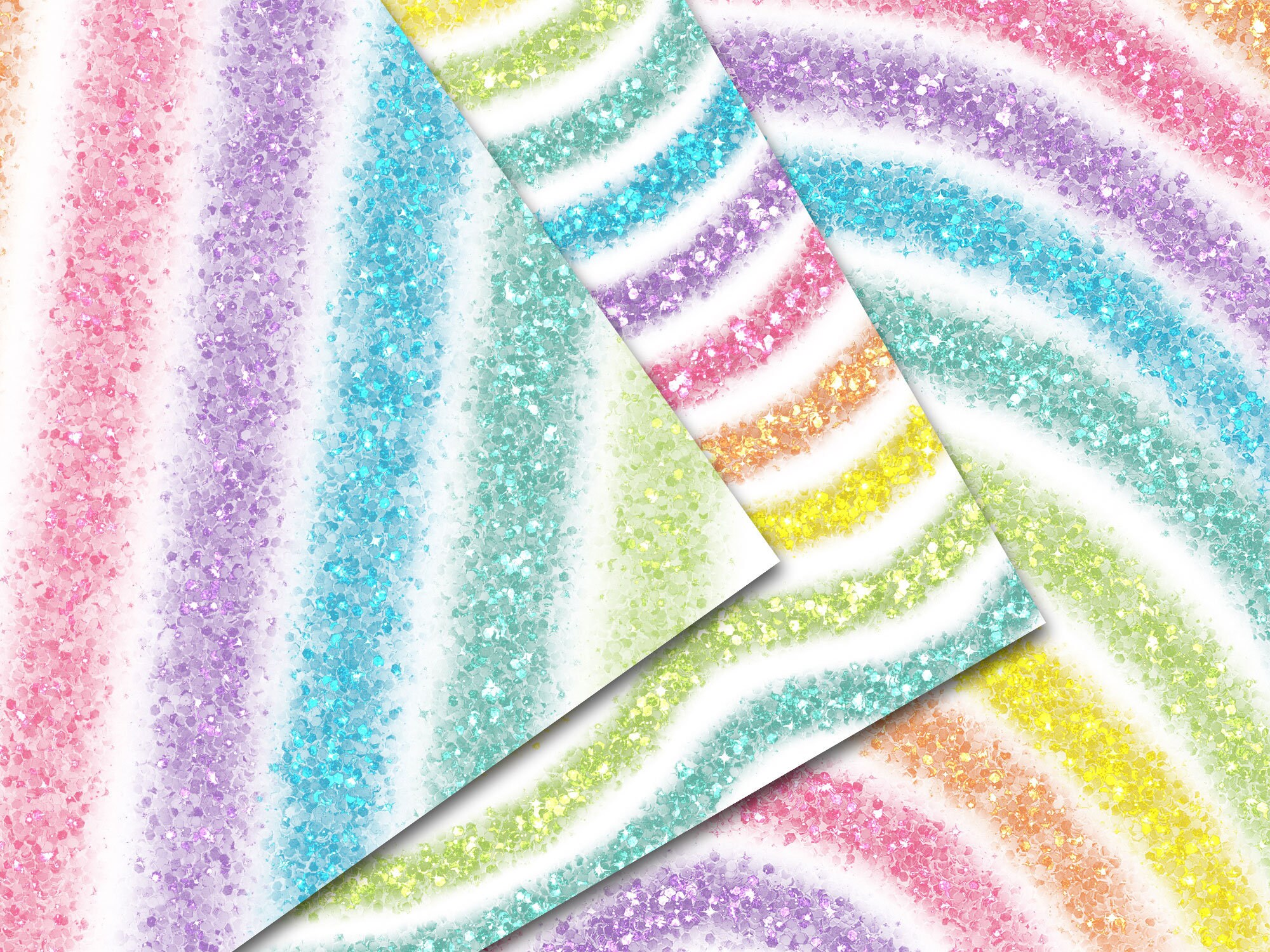 Pastel Glitter Rainbow Digital Paper Collection - Etsy