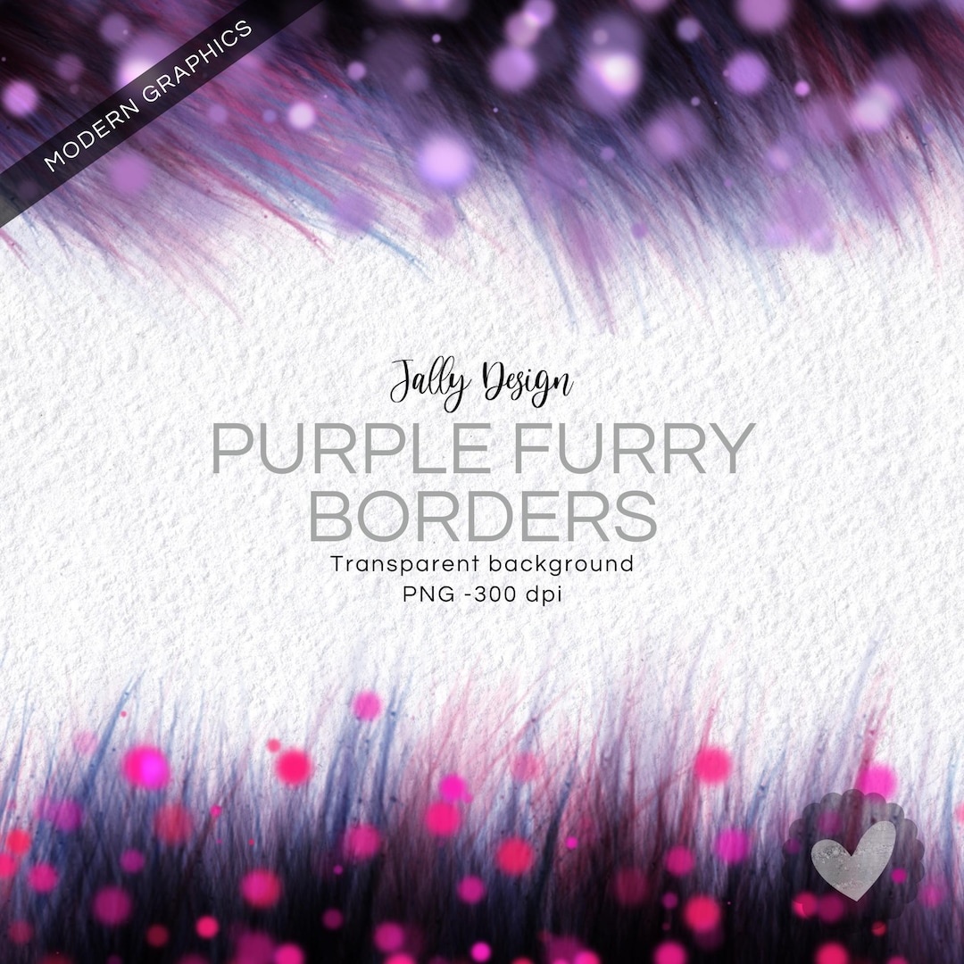 Purple Furry Borders With Soft Lights. Decorative Overlays Collection ...