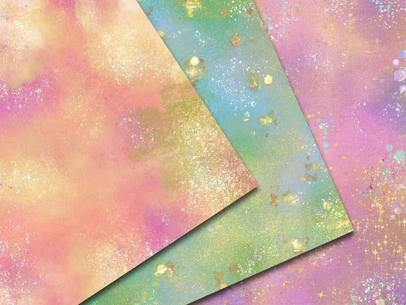 Pastel Dreams and Glitter Digital Paper Collection - Etsy