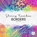 Vivid Rainbow Colors Border Collection. Colorful Alcohol Ink and Shiny ...