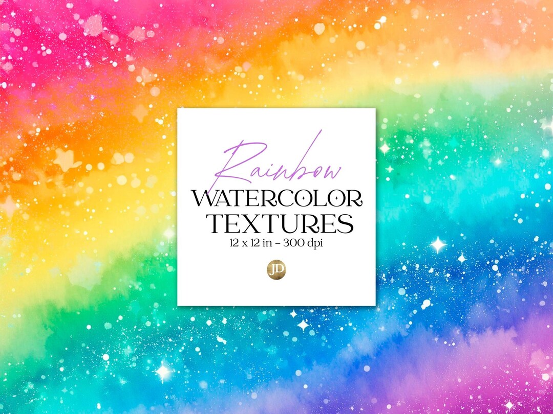Vibrant Rainbow Watercolor Textures Collection - Etsy