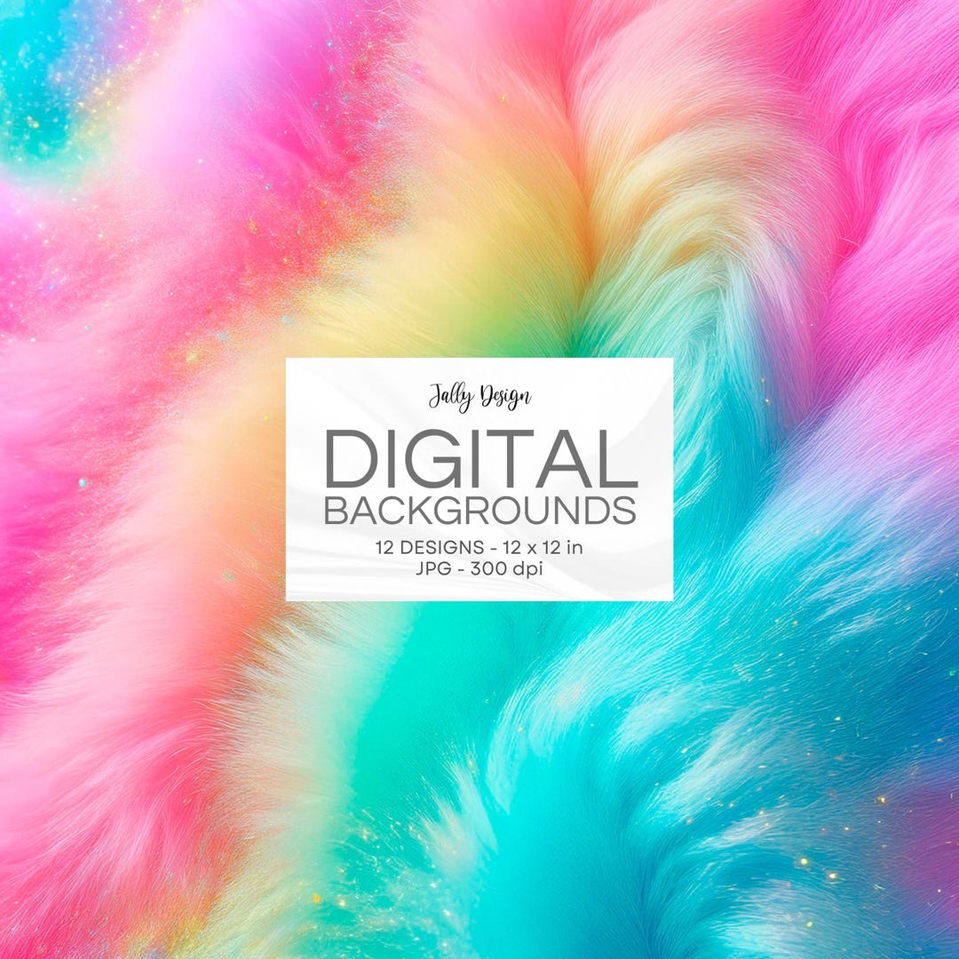 Pastel Rainbow Fluffy and Furry Textures. Digital Paper Collection. - Etsy