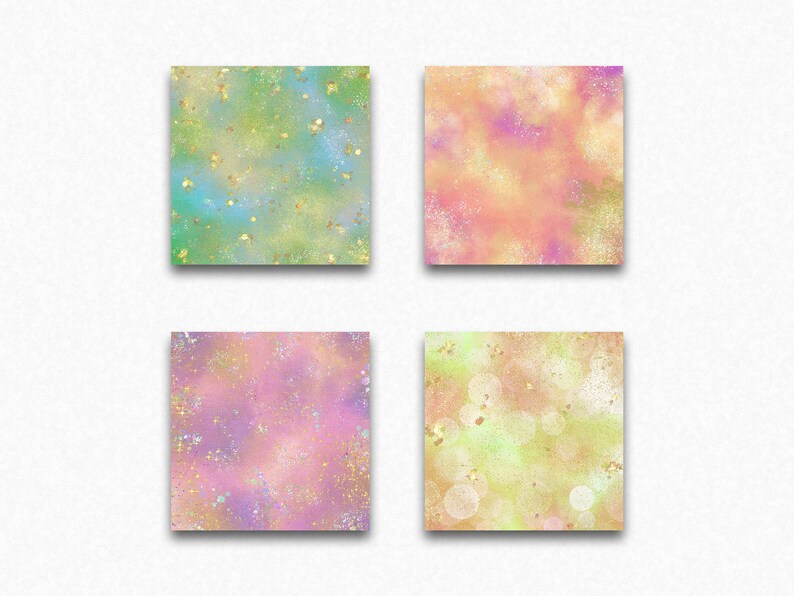 Pastel Dreams and Glitter Digital Paper Collection - Etsy