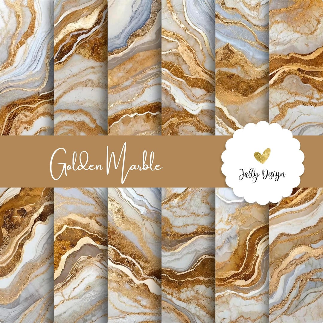 Jeweled, Luxury Golden Marble and Alcohol Ink Digital Paper. Glamorous ...