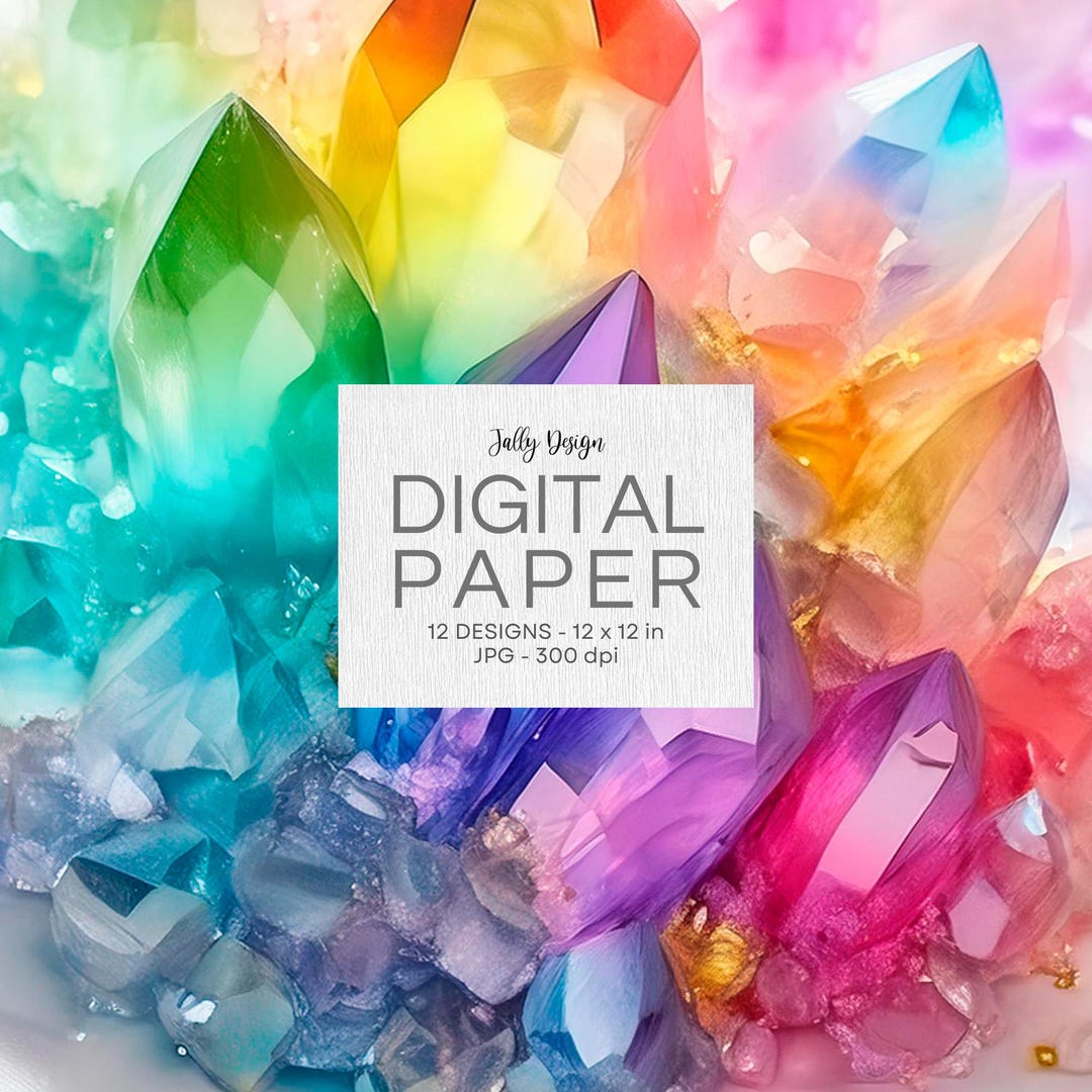 Rainbow Crystals Backgrounds Collection - Etsy