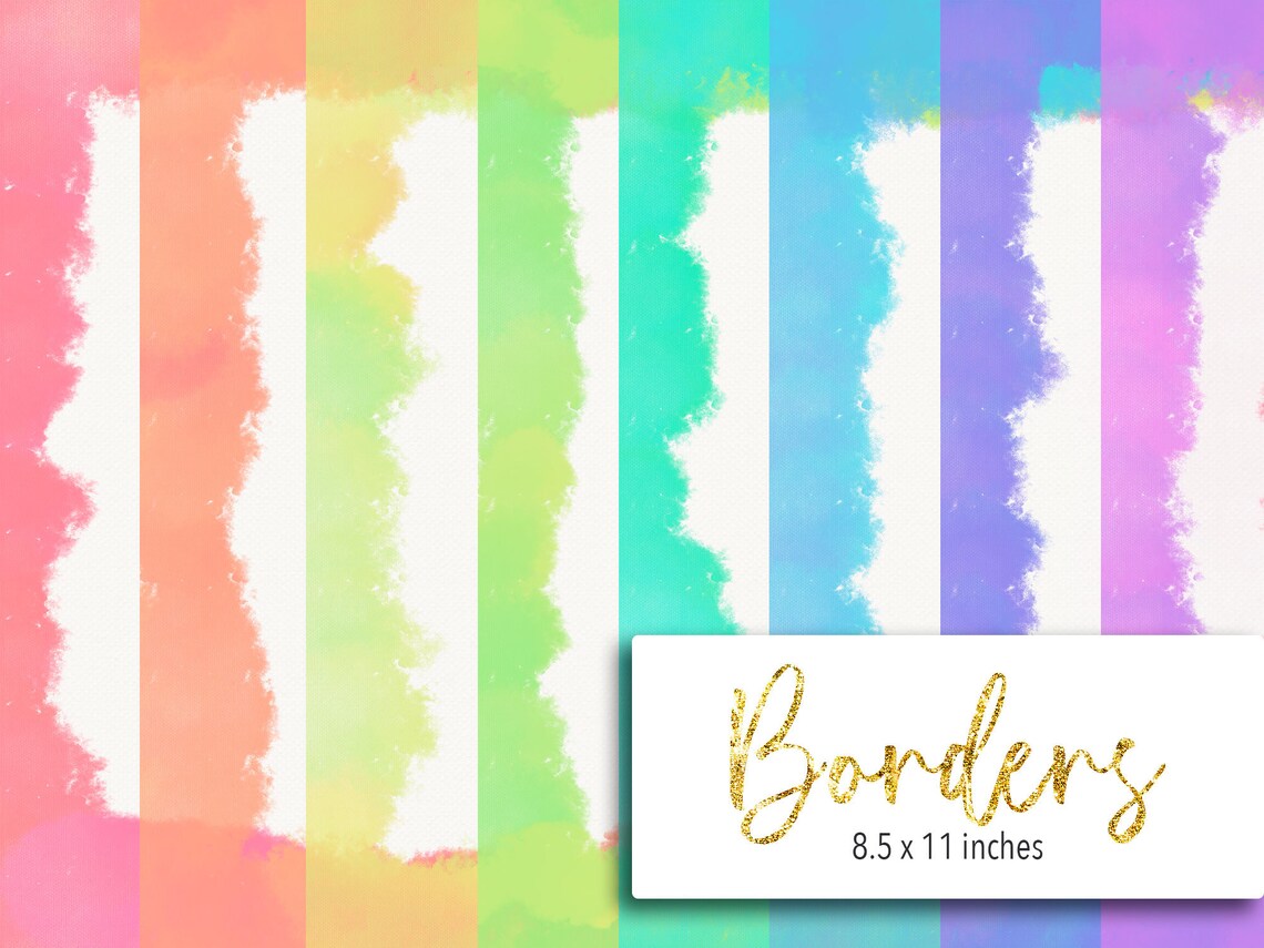 Rainbow Borders Clip Art | Etsy