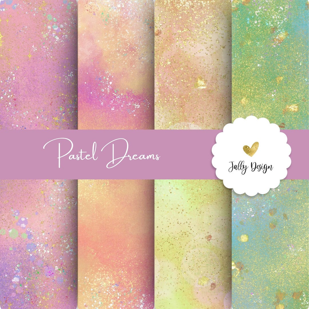 Pastel Dreams and Glitter - Digital Paper Collection - Etsy
