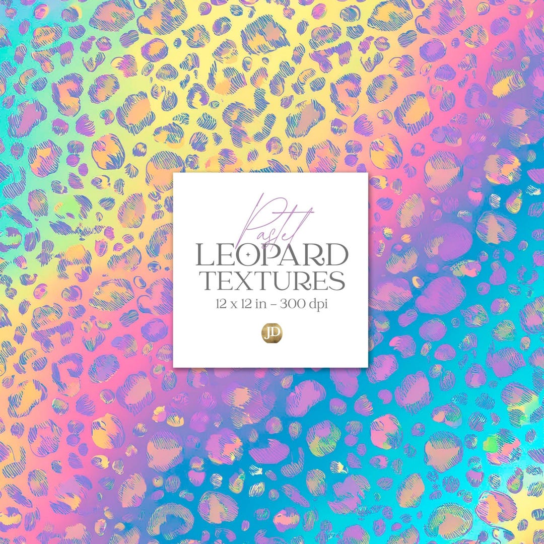 Rainbow Glitzy Leopard Spots Digital Paper. Colorful Animal Print ...