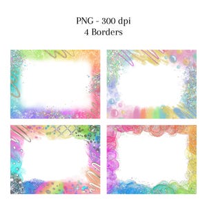 Glitter Rainbow Letter Size Borders - Etsy