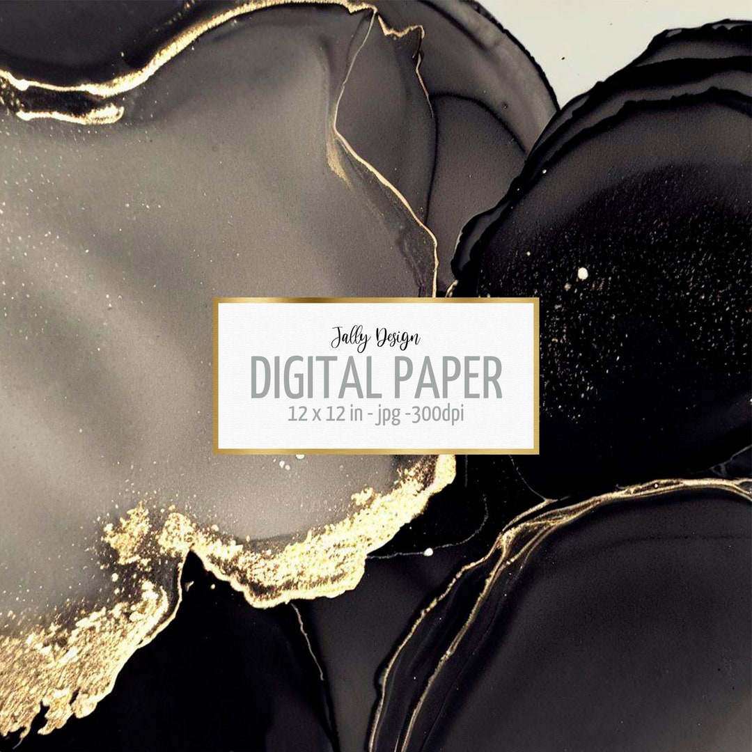Black Alcohol Ink Backgrounds Digital and Printable Paper Alcohol Ink ...
