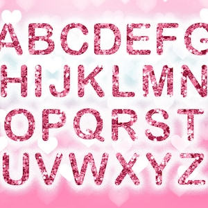 Pink Glitter Alphabet PNG - Etsy