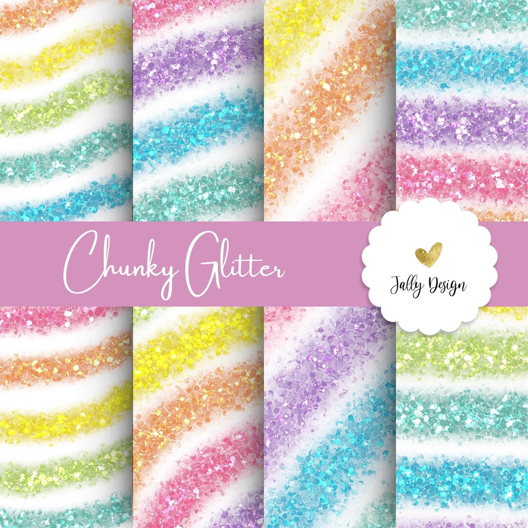 Pastel Glitter Rainbow - Digital Paper Collection - Etsy
