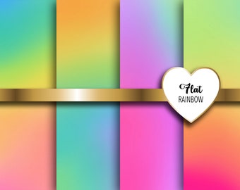 Rainbow Abstract Painting Digital Paper Collection | Etsy