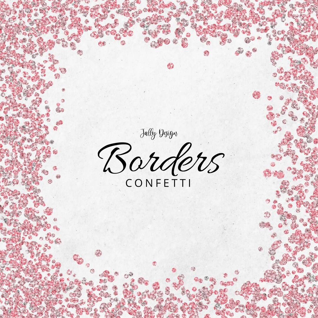 Pastel Pink Glittery Confetti Frames. Overlays Clip Art. - Etsy