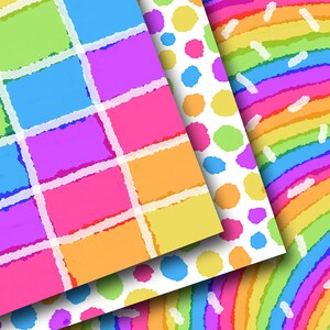 Rainbow Digital Paper Collection | Etsy