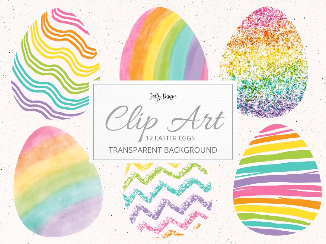 Rainbow Watercolor Easter Eggs Clip Art - Etsy