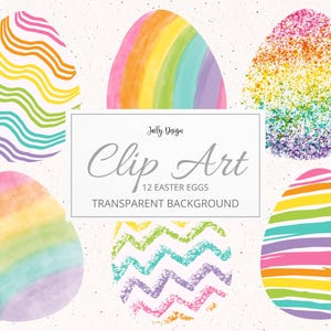Rainbow Watercolor Easter Eggs Clip Art - Etsy