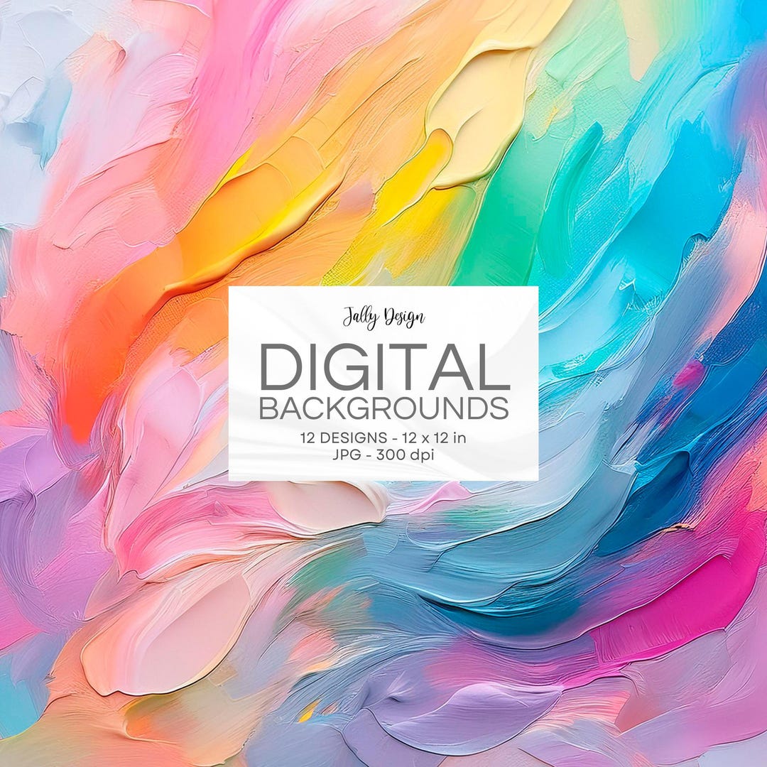 Pastel Rainbow Oil Paint Textures, Rainbow Backgrounds, Rainbow Digital ...
