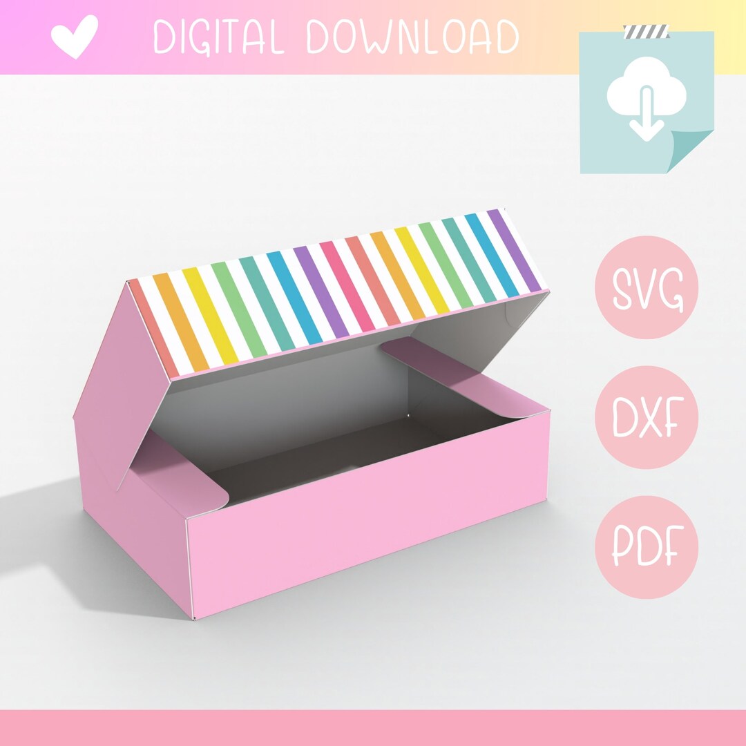 Flip Top Box Template All in One SVG, PDF, DXF Files. 16 X 10 X 4cm - Etsy