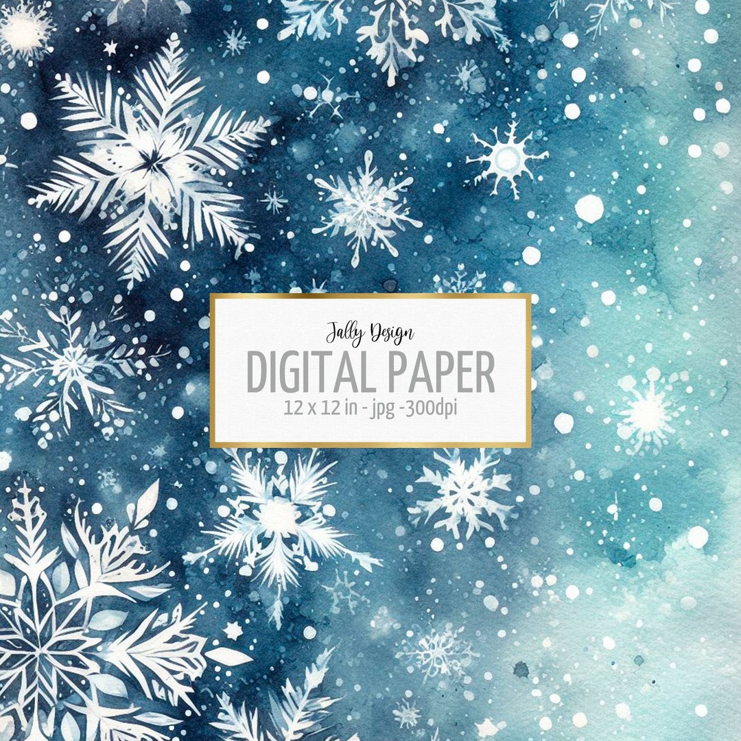 Abstract Watercolor Snowflakes Digital Paper - Etsy