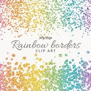Rainbow Confetti Glitter Borders PNG Clip Art - Shimmering Colorful ...