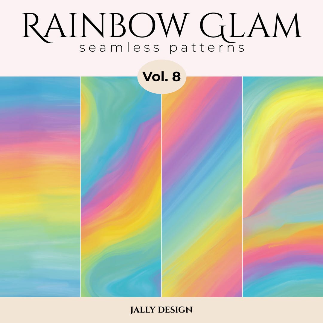 Rainbow Glam Seamless Patterns Collection Vol. 8 for Branding ...