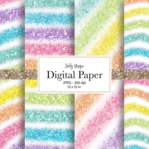 Rainbow Watercolor Digital Paper Collection - Etsy