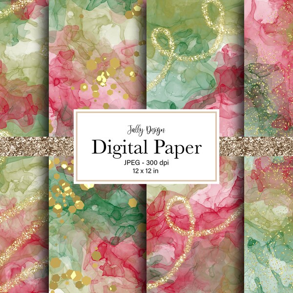 Watercolor Christmas Digital Paper - Etsy