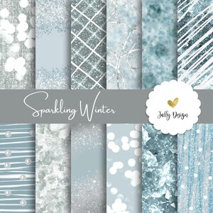 Blue Winter Digital Paper. Textures Collection. Elegant Christmas ...