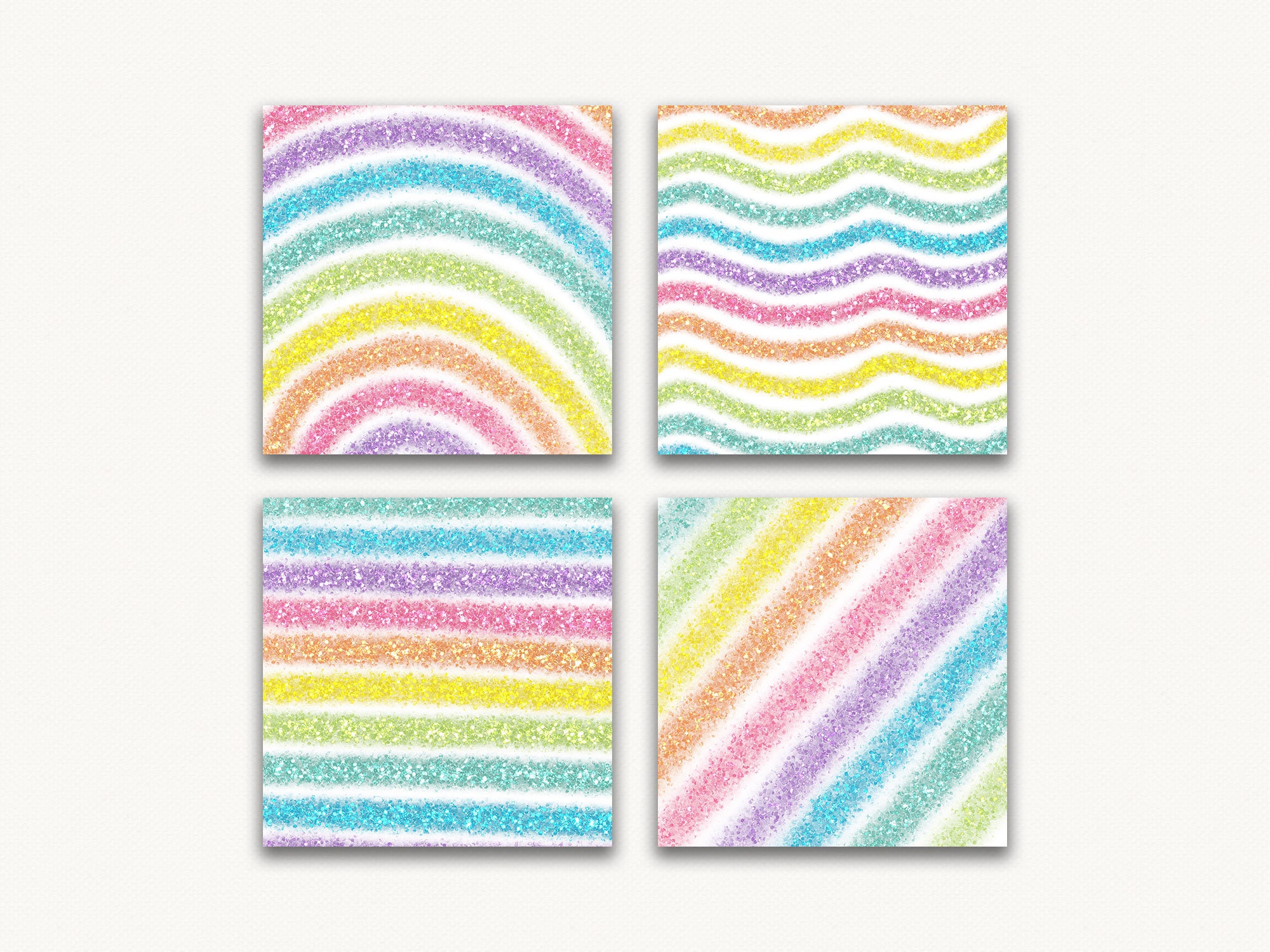 Pastel Glitter Rainbow Digital Paper Collection - Etsy