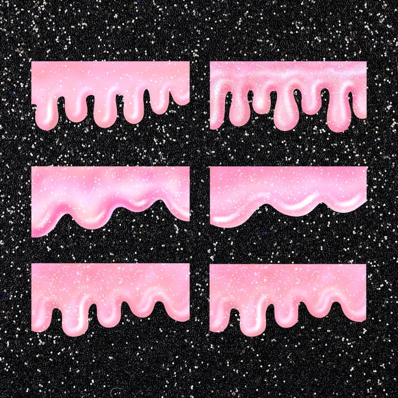 Borders Clipart - Pink Dripping Ice Cream - PNG Graphics - Etsy