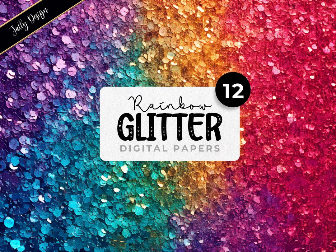 Glamorous Rainbow Glitter Digital Paper Collection - Etsy